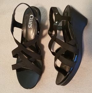 Chaps Shoes | Navy Blue Thong Wedge Sandals | Poshmark